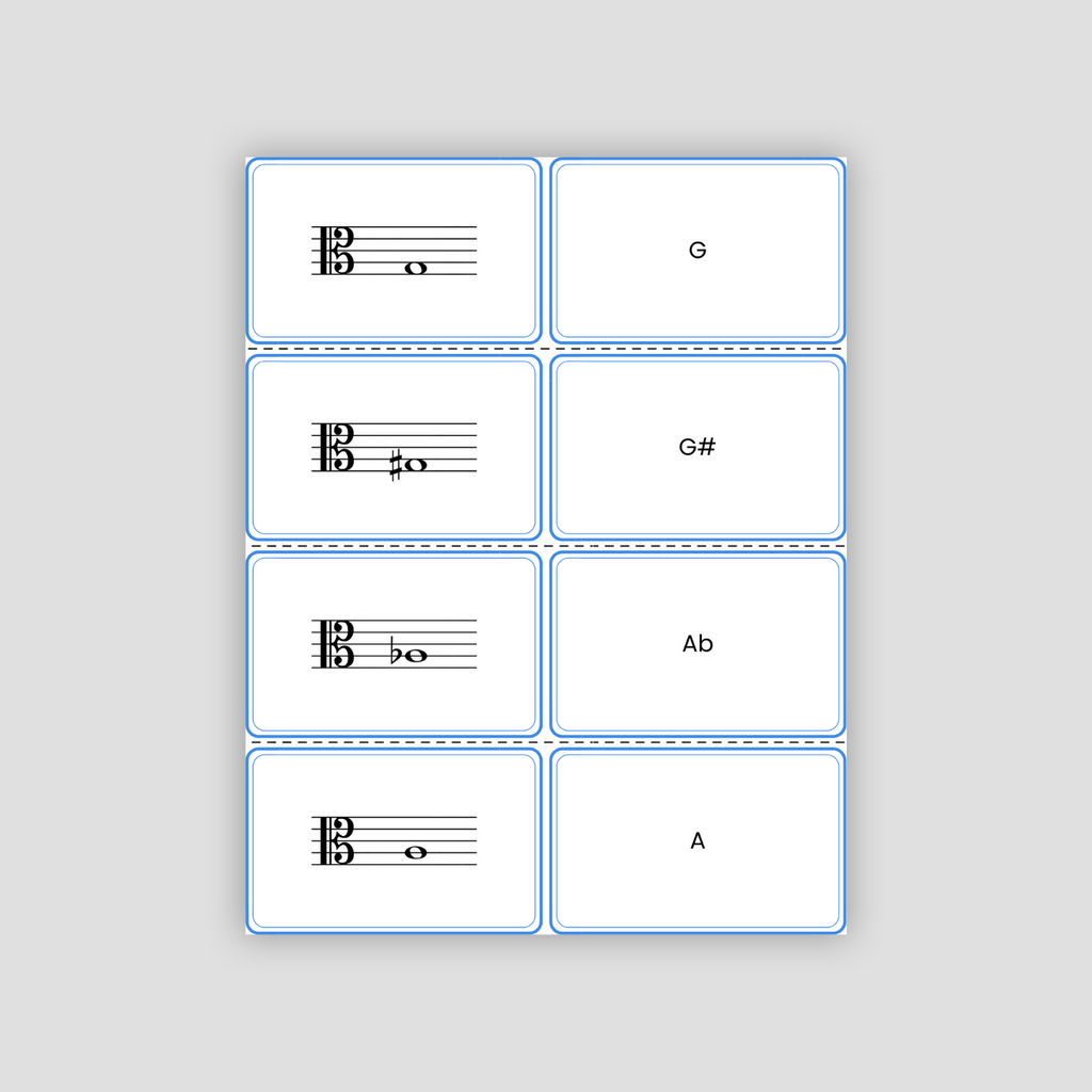 Alto Clef Notes PDF Flashcards – Hello Music Theory