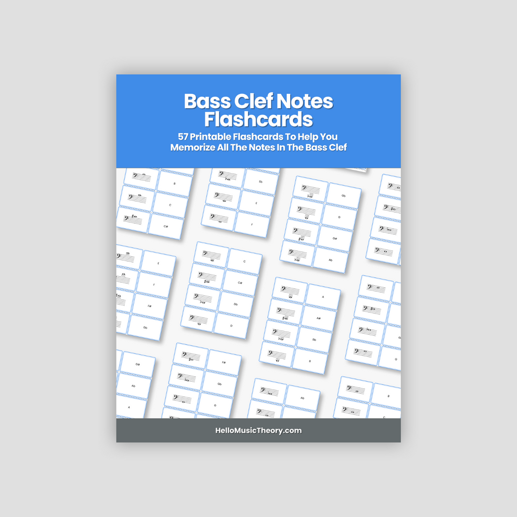 Bass Clef Notes PDF Flashcards – Hello Music Theory