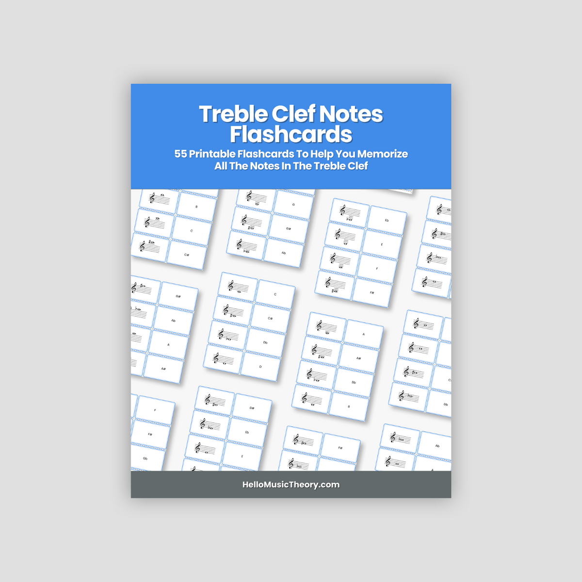 Treble Clef Notes PDF Flashcards – Hello Music Theory