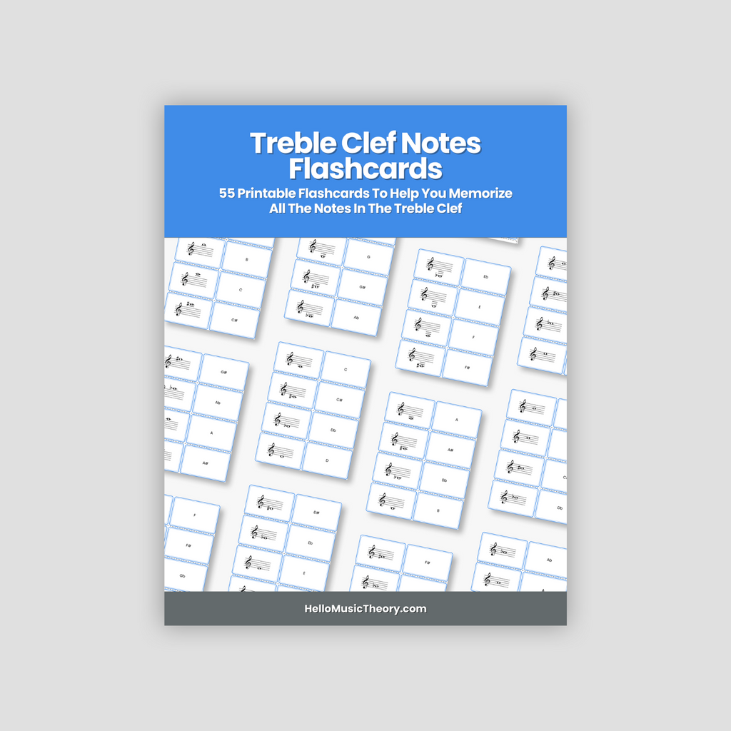 Treble Clef Notes PDF Flashcards – Hello Music Theory